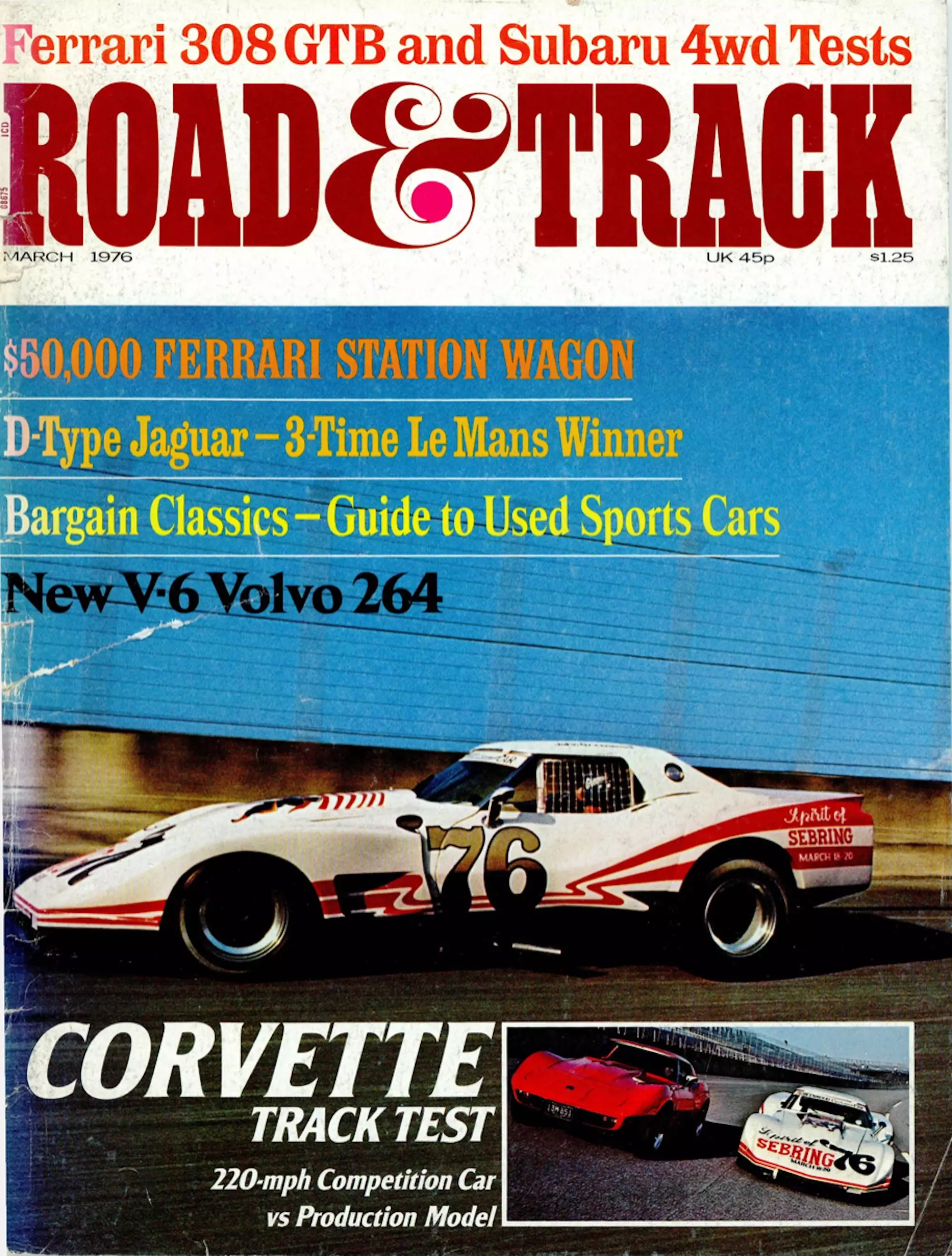 road and track magazine March 1976 cover