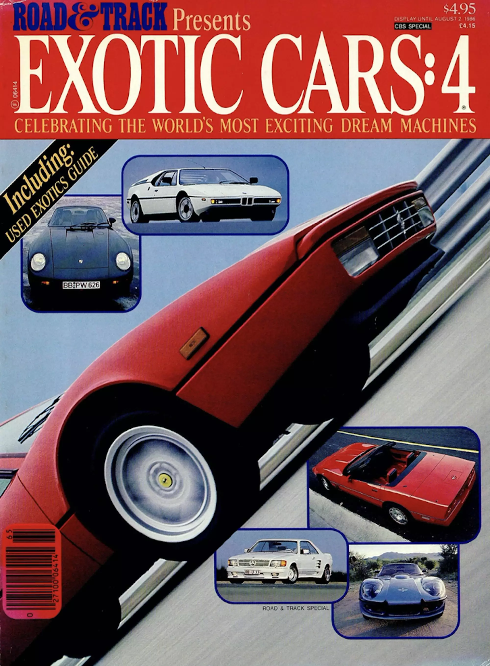 portada de road and track exotic cars 4 1986