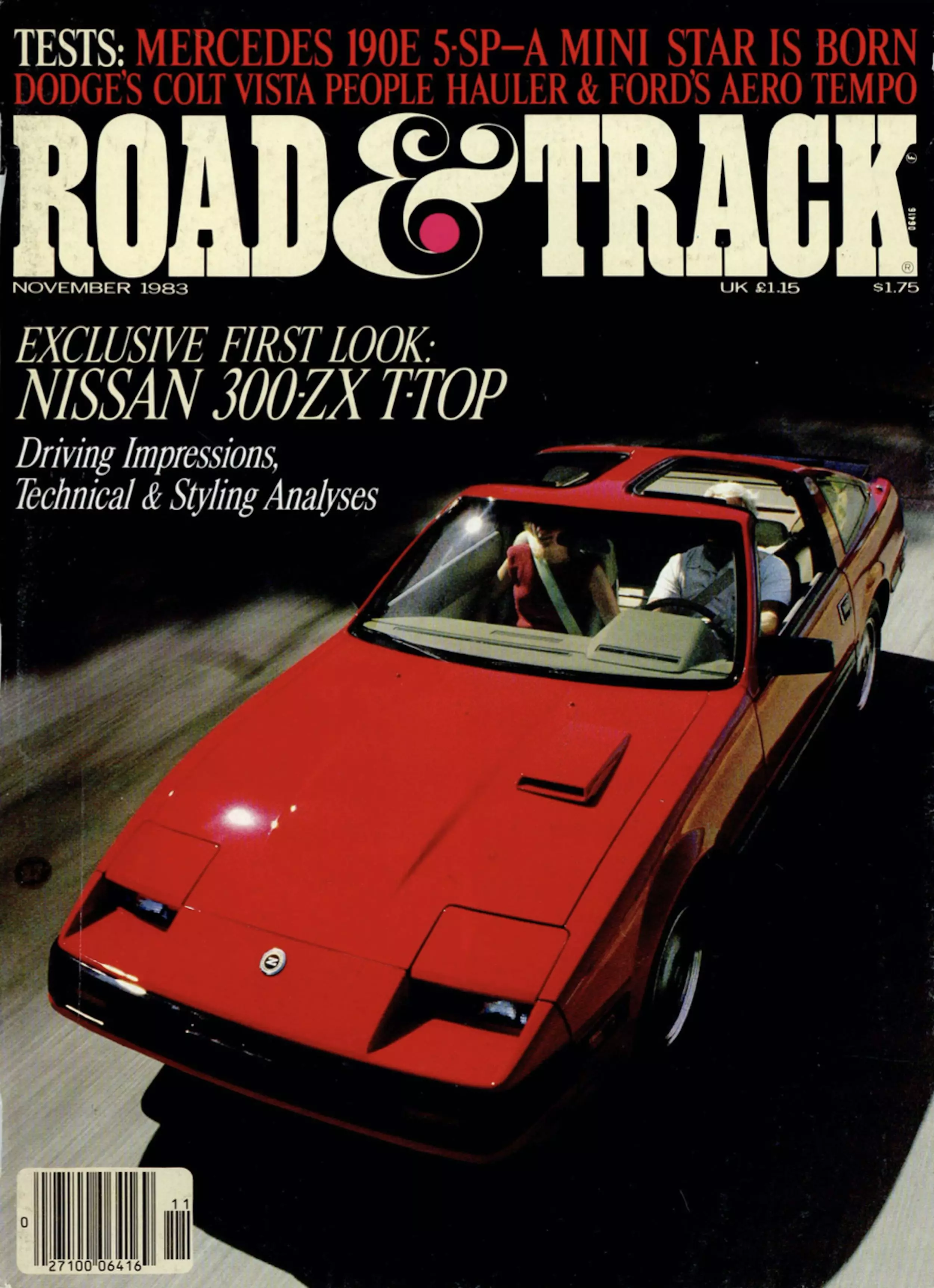 Обложка журнала Road and Track за ноябрь 1983 г.