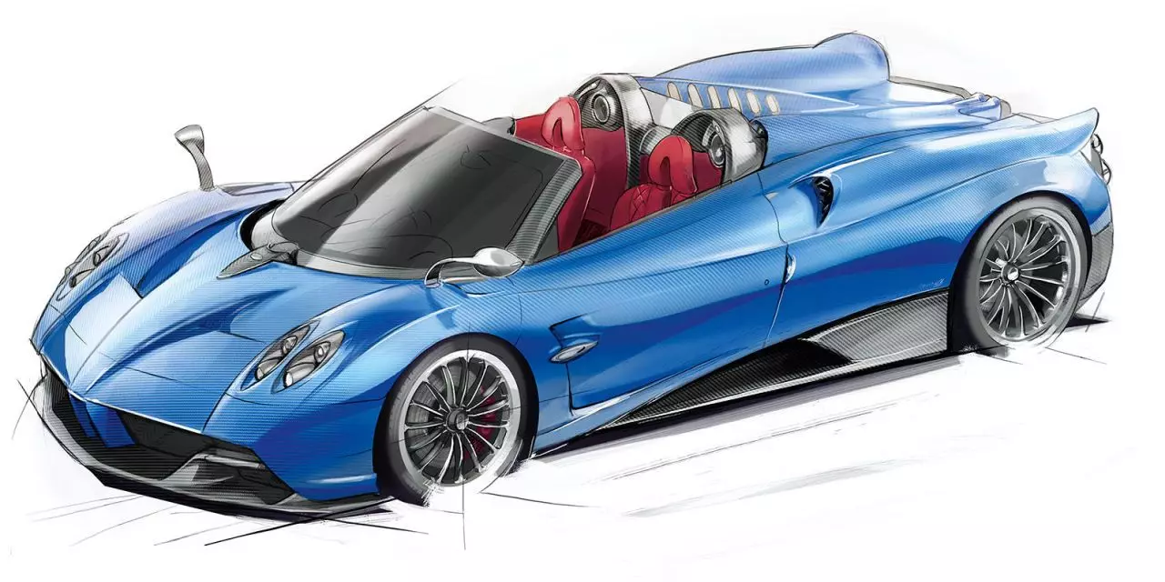 schizzo di pagani huayra roadster