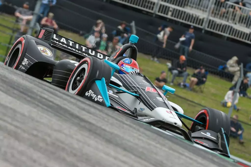 austin, tx mars 23 colton herta 88 av harding steinbrenner racing kjører en honda kjører ut av sving 1 under indycar-kvalifiseringen på circuit of the americas 23. mars 2019 i austin, texas foto av ken murrayicon sportswire via getty images