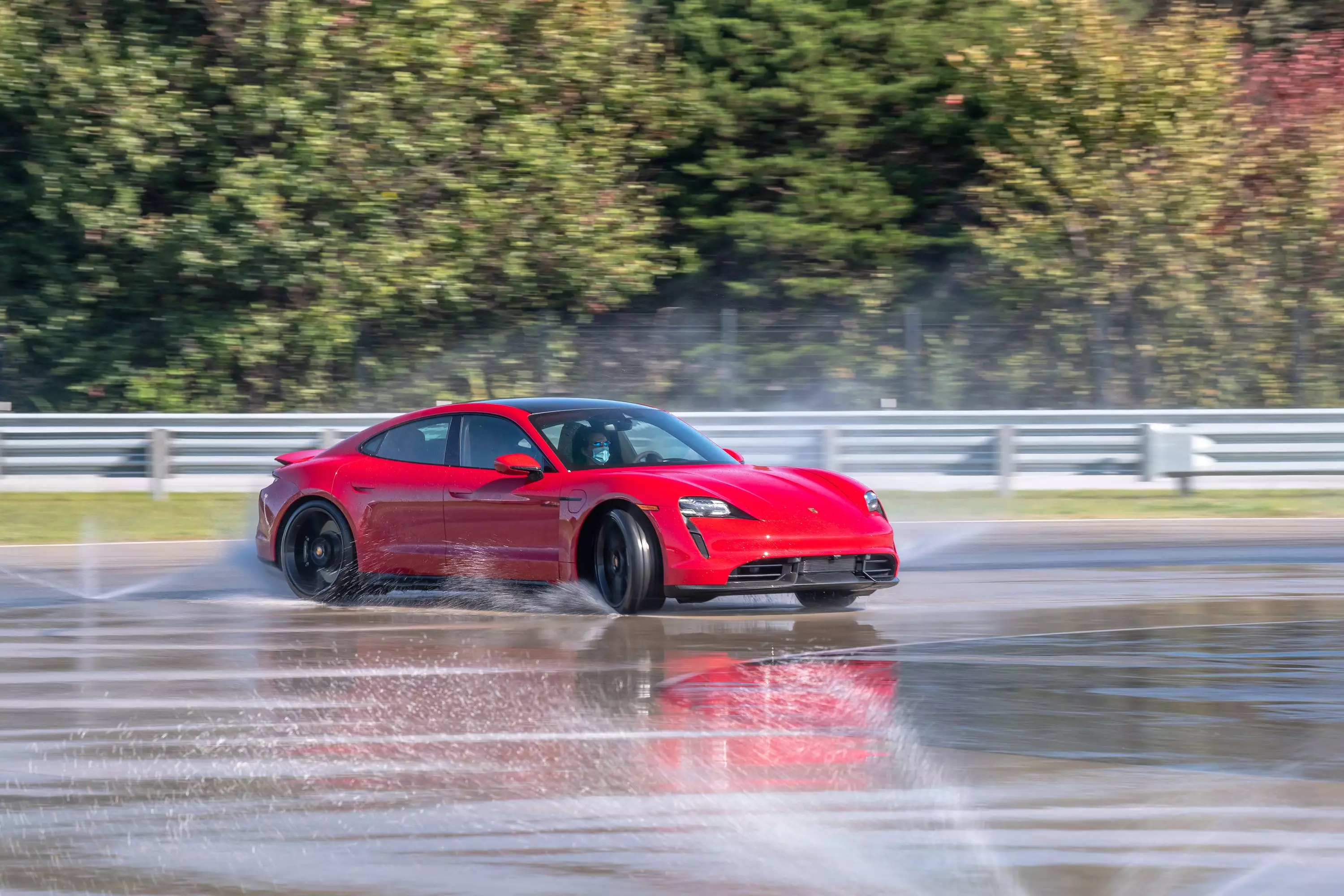 porsche taycan turbos at porsche experience center atlanta, ga