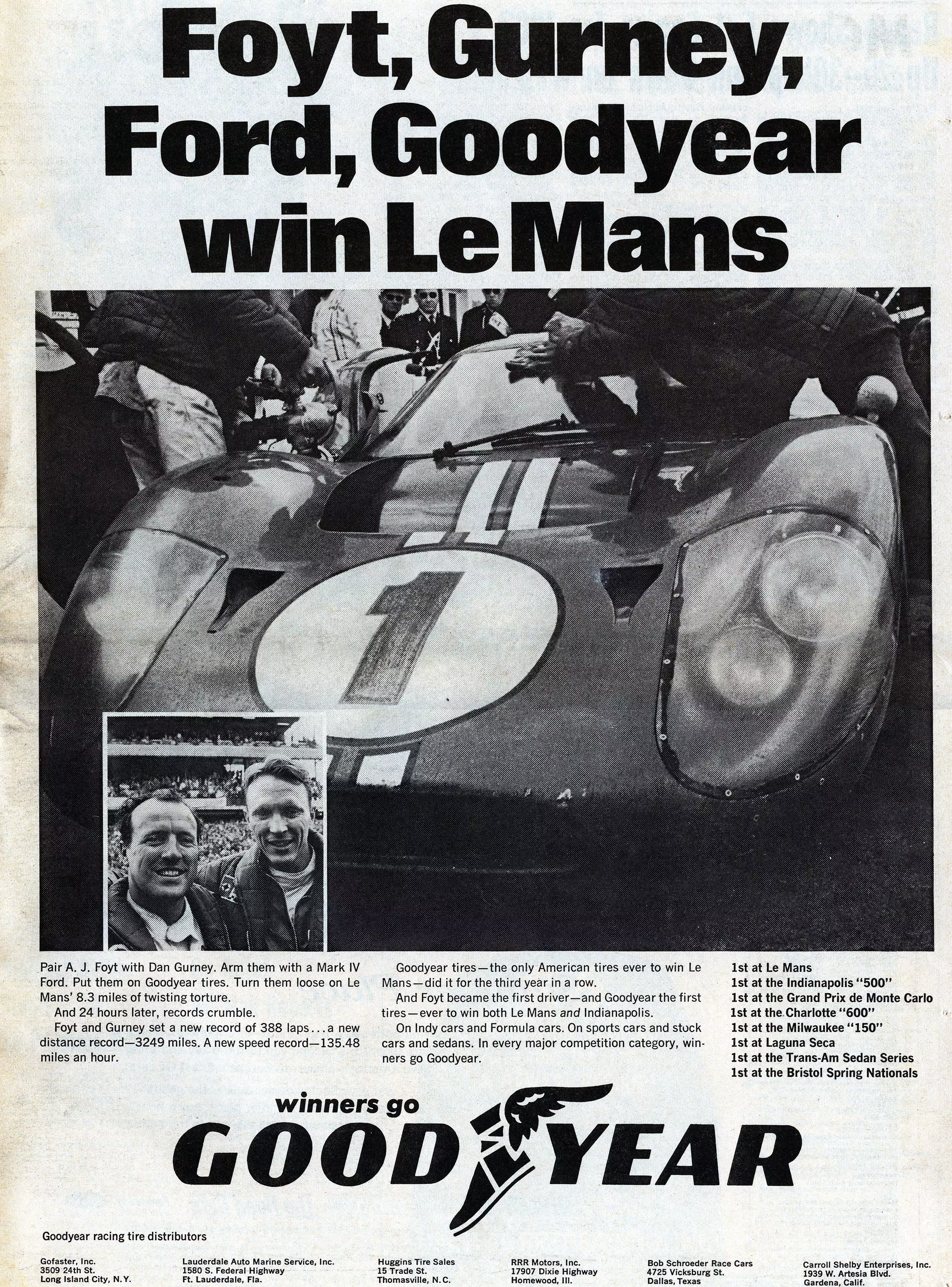 Ford gewinnt Goodyear-Plakat von Le Mans